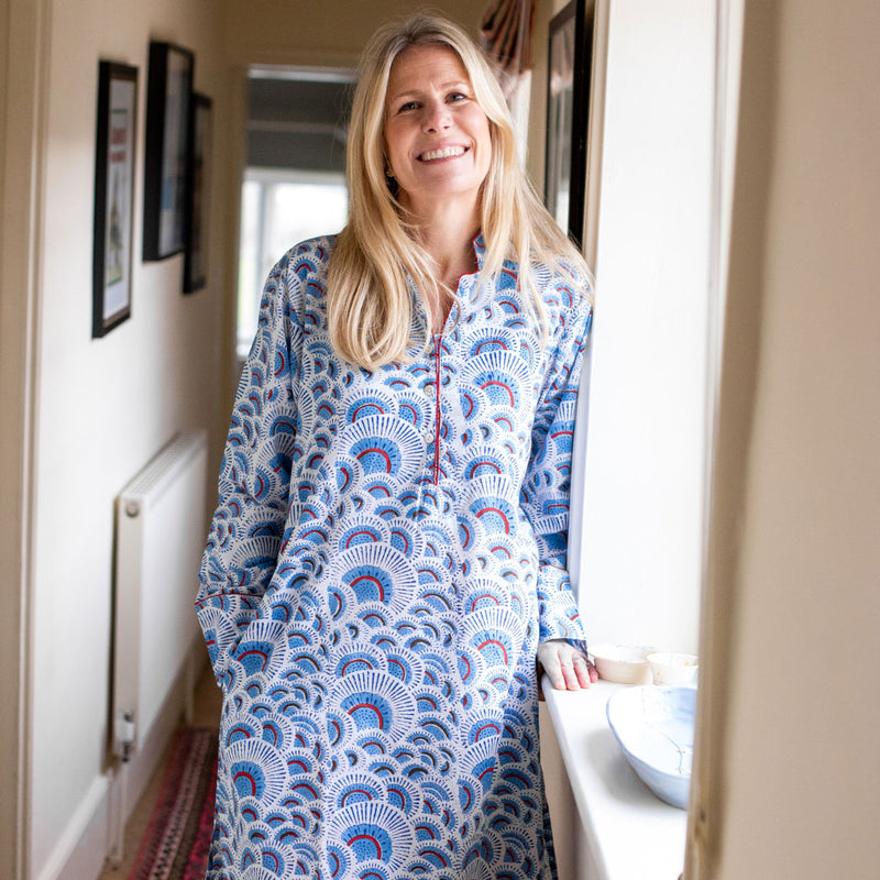 ANORA Blockprint Night Shirt – FARO