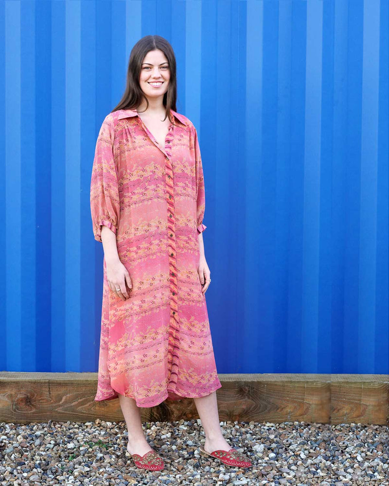 NINA Silk Shirt Dress – FARO